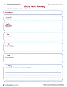7th Grade Summary Writing Worksheets