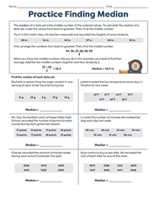 Statistics Practice Worksheets
