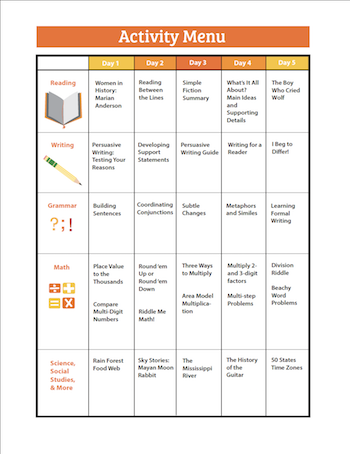 Fifth Grade Fall Review Packet - Week 1 | Workbook | Education.com