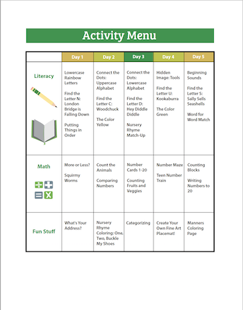 Kindergarten Fall Review Packet - Week 2 | Workbook | Education.com