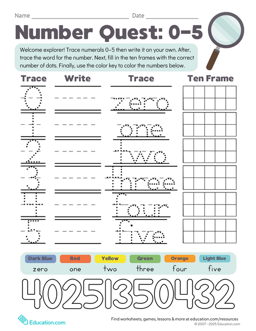 First Grade Fall Review Packet - Week 1 | Workbook | Education.com