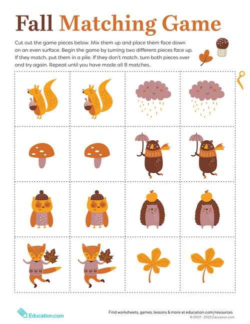 Kindergarten Fall Review Packet - Week 4 | Workbook | Education.com