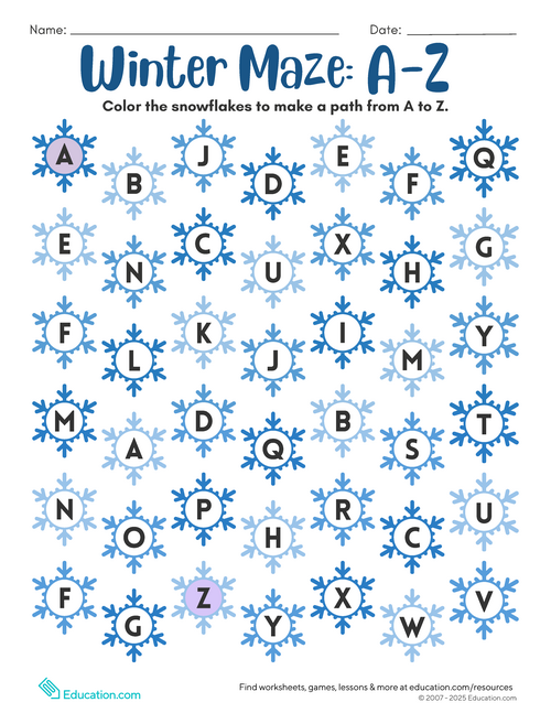 Pre-K Winter Break Packet | Workbook | Education.com