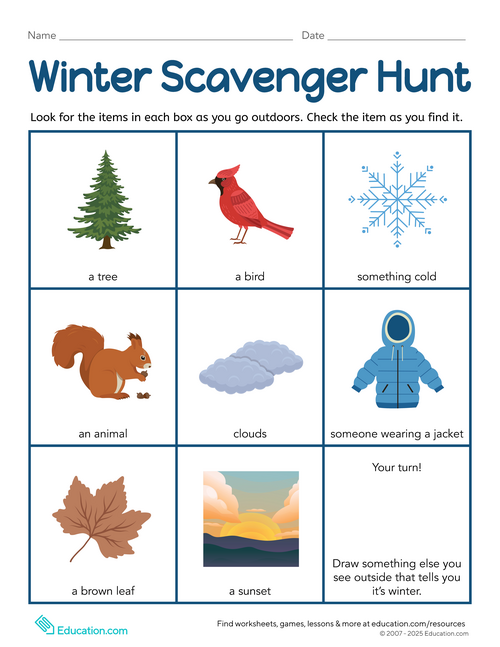 Pre-K Winter Break Packet | Workbook | Education.com