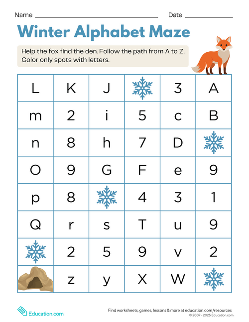 Kindergarten Winter Break Packet | Workbook | Education.com