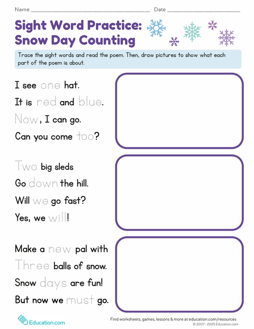 Kindergarten Winter Break Packet | Workbook | Education.com