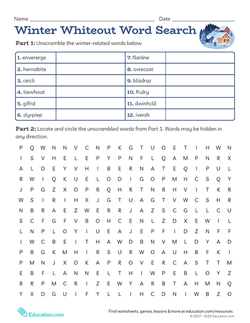 Sixth Grade Winter Break Packet | Workbook | Education.com