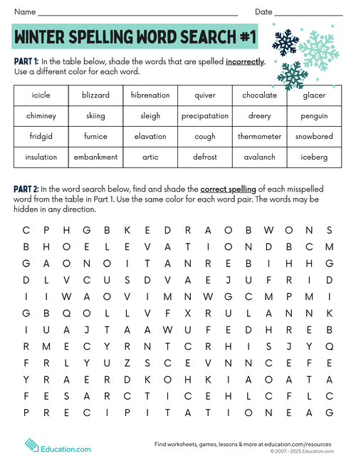 Seventh Grade Winter Break Packet | Workbook | Education.com