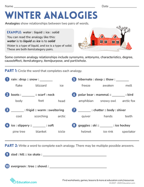 Seventh Grade Winter Break Packet | Workbook | Education.com