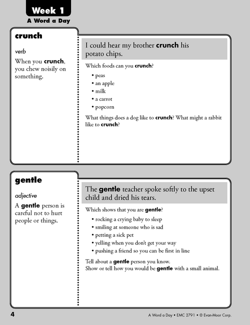 A Word a Day, Grade 1: Weeks 1–12 | Teacher Edition | Workbook ...