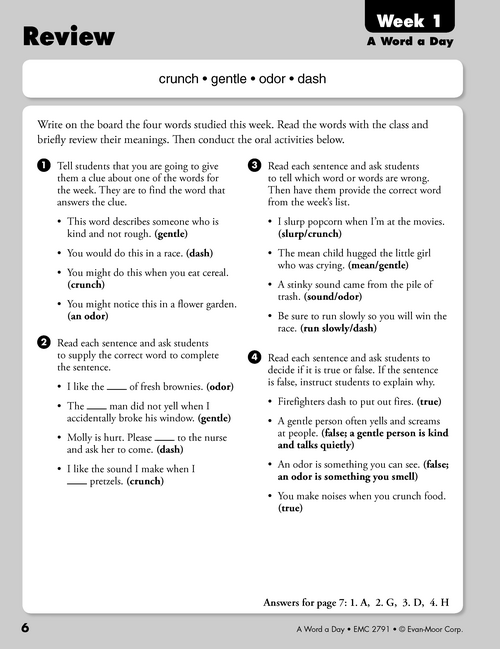 A Word a Day, Grade 1: Weeks 1–12 | Teacher Edition | Workbook ...