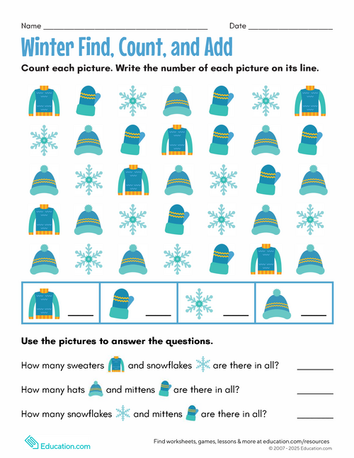 First Grade Winter Break Packet | Workbook | Education.com