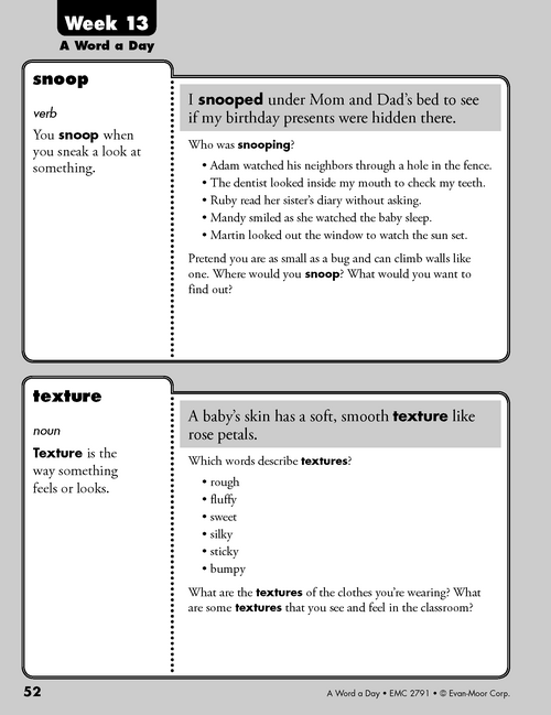 A Word a Day, Grade 1: Weeks 13-24 | Teacher Edition | Workbook ...