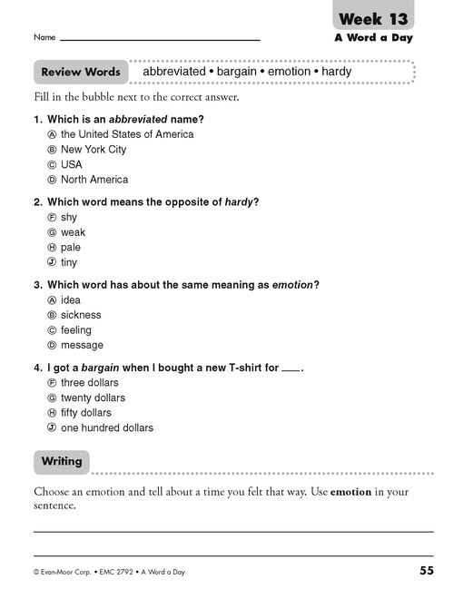 A Word a Day, Grade 2: Weeks 13-24 | Teacher Edition | Workbook ...
