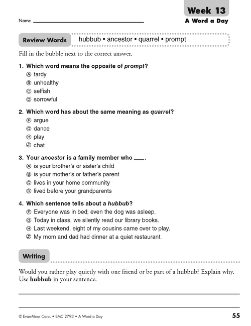 A Word a Day, Grade 3: Weeks 13-24 | Teacher Edition | Workbook ...
