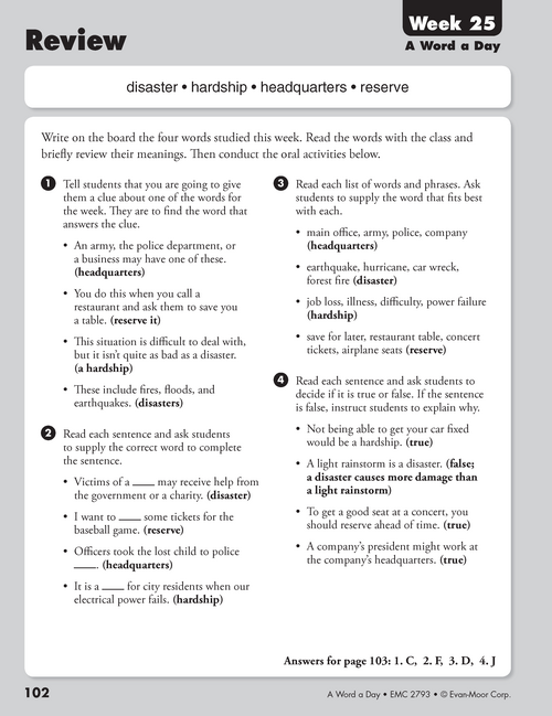 A Word a Day, Grade 3: Weeks 25-36 | Teacher Edition | Workbook ...