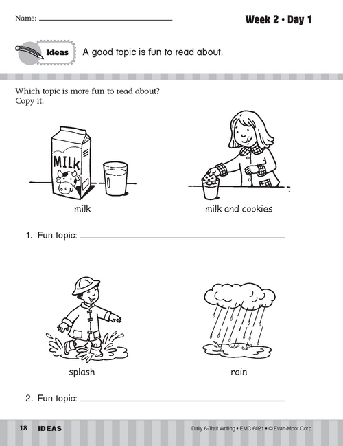 Daily 6-Trait Writing, Grade 1: Ideas and Organization | Teacher ...