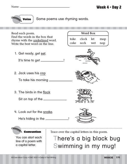 Daily 6-Trait Writing, Grade 1: Word Choice, Sentence Fluency, and ...