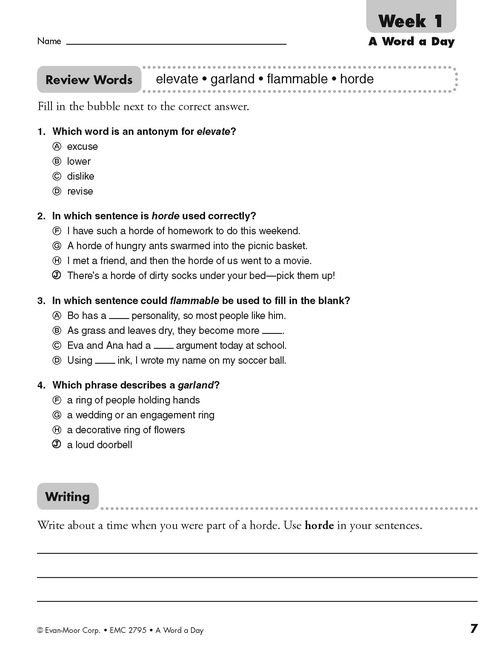 A Word a Day, Grade 5: Weeks 1–12 | Teacher Edition | Workbook ...