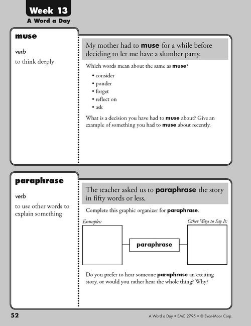 A Word a Day, Grade 5: Weeks 13–24 | Teacher Edition | Workbook ...