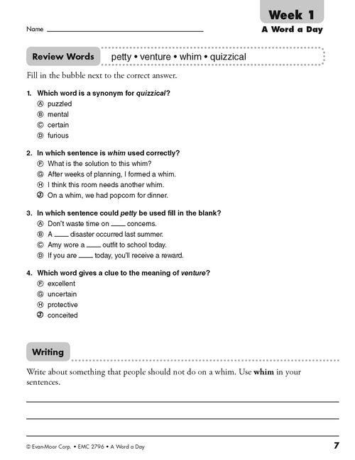 A Word a Day, Grade 6: Weeks 1–12 | Teacher Edition | Workbook ...