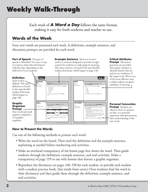 A Word a Day, Grade 6: Weeks 13–24 | Teacher Edition | Workbook ...