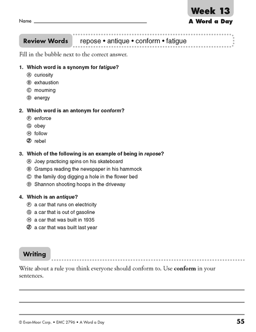 A Word a Day, Grade 6: Weeks 13–24 | Teacher Edition | Workbook ...