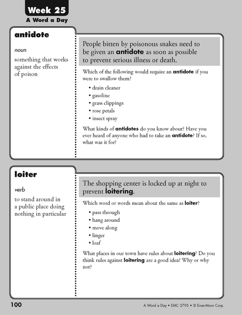 A Word a Day, Grade 6: Weeks 25–36 | Teacher Edition | Workbook ...