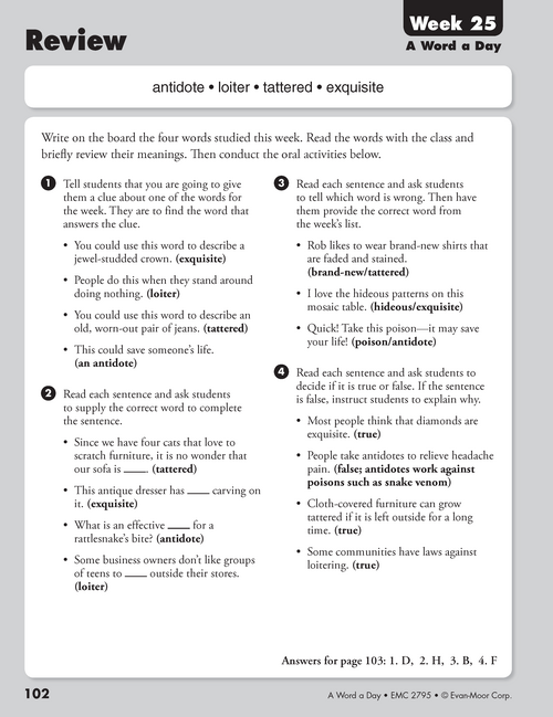 A Word a Day, Grade 6: Weeks 25–36 | Teacher Edition | Workbook ...