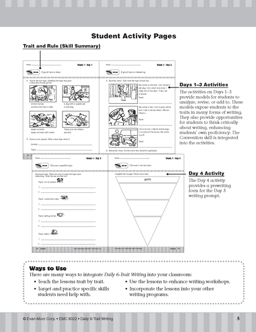 Daily 6-Trait Writing, Grade 2: Ideas and Organization | Teacher ...