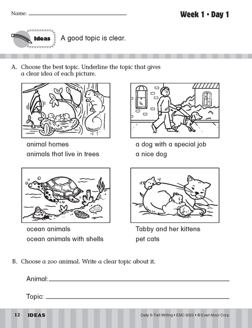 Daily 6-Trait Writing, Grade 2: Ideas and Organization | Teacher ...