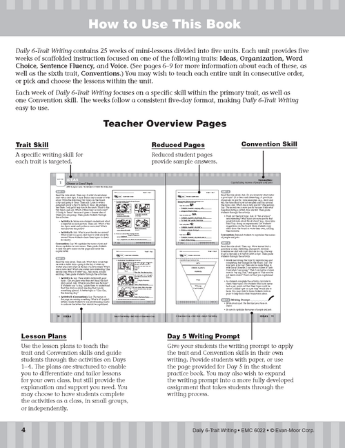 Daily 6-Trait Writing, Grade 2: Word Choice, Sentence Fluency, and ...