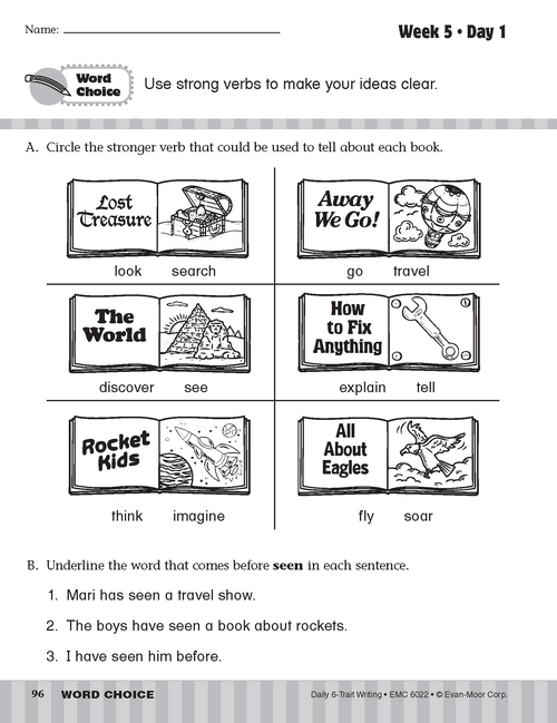 Daily 6-Trait Writing, Grade 2: Word Choice, Sentence Fluency, and ...