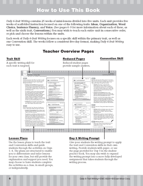 Daily 6-Trait Writing, Grade 4: Ideas and Organization | Teacher ...