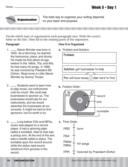 Daily 6-Trait Writing, Grade 4: Ideas and Organization | Teacher ...
