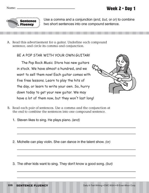 Daily 6-Trait Writing, Grade 4: Word Choice, Sentence Fluency, and ...