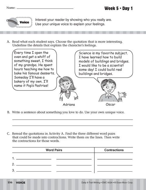 Daily 6-Trait Writing, Grade 4: Word Choice, Sentence Fluency, and ...