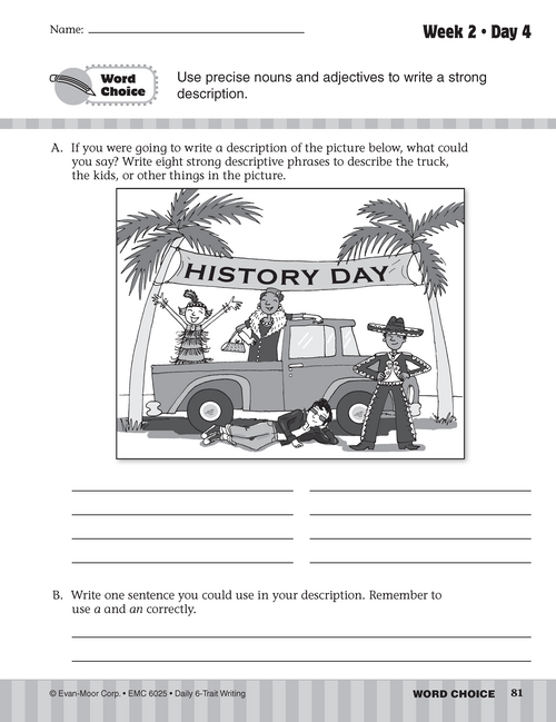 Daily 6-Trait Writing, Grade 5: Word Choice, Sentence Fluency, and ...