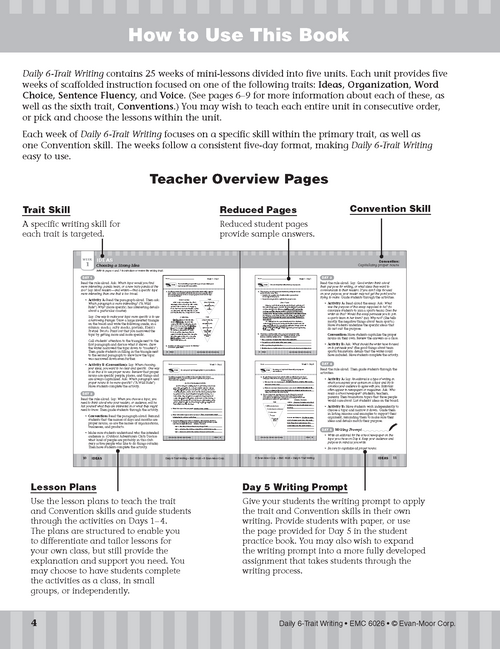 Daily 6-Trait Writing, Grade 6: Ideas and Organization | Teacher ...