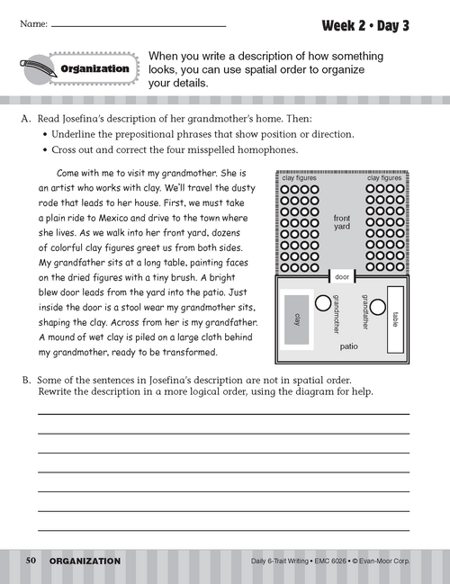 Daily 6-Trait Writing, Grade 6: Ideas and Organization | Teacher ...