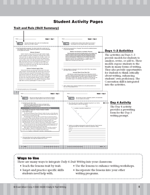 Daily 6-Trait Writing, Grade 8: Ideas and Organization | Teacher ...