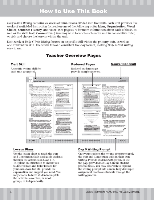 Daily 6-Trait Writing, Grade 8: Word Choice, Sentence Fluency, and ...