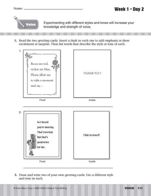 Daily 6-Trait Writing, Grade 8: Word Choice, Sentence Fluency, and ...