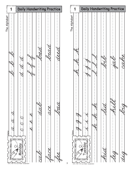 Daily Handwriting Practice, Traditional Cursive: Weeks 1-12 | Workbook ...