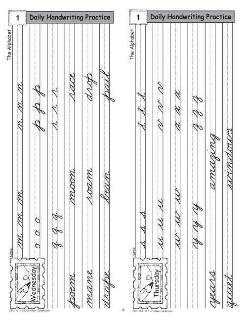 Daily Handwriting Practice, Traditional Cursive: Weeks 1-12 | Workbook ...