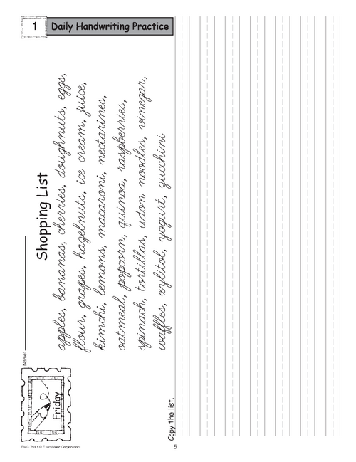 Daily Handwriting Practice, Traditional Cursive: Weeks 1-12 | Workbook ...
