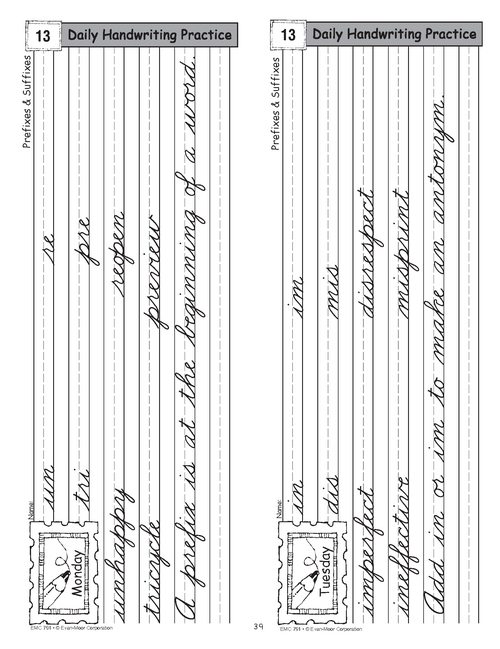 Daily Handwriting Practice, Traditional Cursive: Weeks 13-24 | Workbook ...