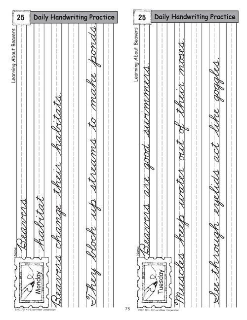 Daily Handwriting Practice, Traditional Cursive: Weeks 25-36 | Workbook ...