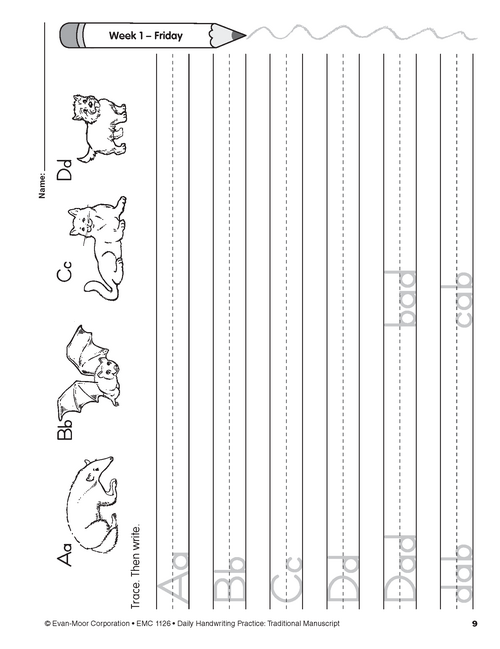 Daily Handwriting Practice, Traditional Manuscript: Weeks 1-12 ...
