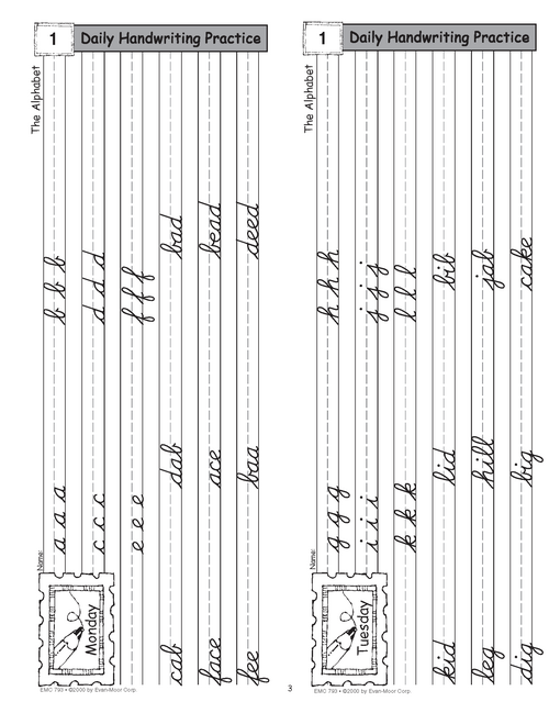Daily Handwriting Practice, Contemporary Cursive: Weeks 1-12 | Workbook ...